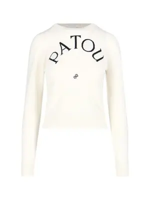 Patou Merino Wool Blend Sweater - White