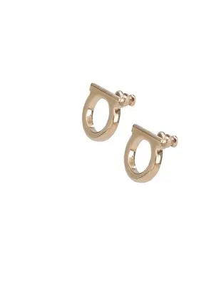 FERRAGAMO Gancini Stud Earrings - Gold