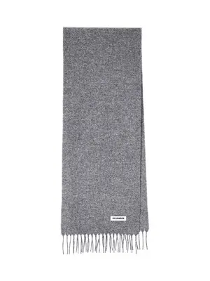 JIL SANDER Virgin Wool Scarf - Gray
