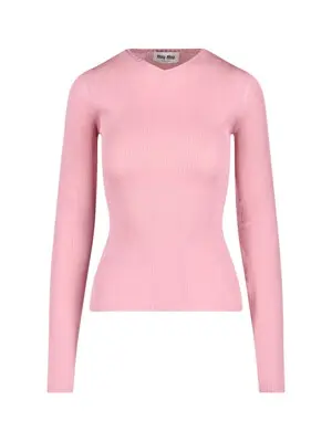 Miu Miu Silk Ribbed Sweater