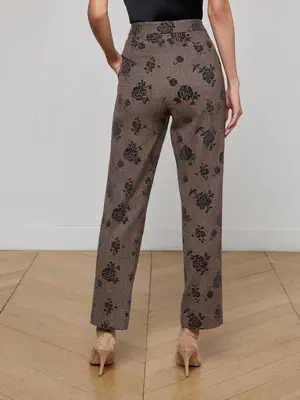 L'Agence Rebel Flocked Herringbone Trousers