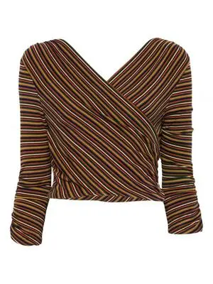Anna Sui Striped Wrap Top