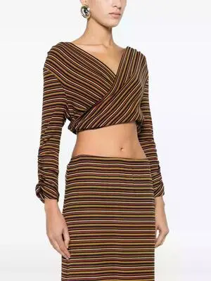 Anna Sui Striped Wrap Top