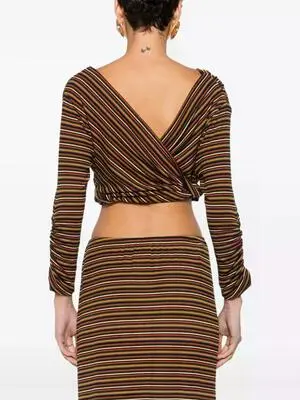 Anna Sui Striped Wrap Top