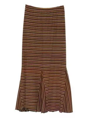 Anna Sui Striped Midi Skirt