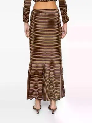 Anna Sui Striped Midi Skirt