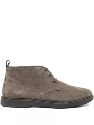 Geox Lace-up Leather Desert Boots - Neutrals
