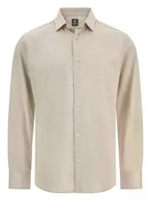 Boggi Milano Pointed-collar Cotton Shirt Neutrals