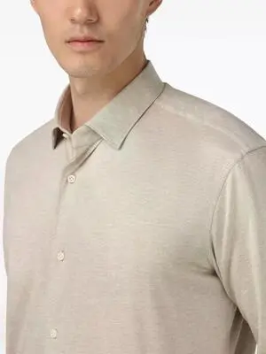 Boggi Milano Pointed-collar Cotton Shirt - Neutrals