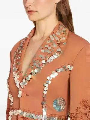 Roberto Cavalli Sequin-embellished Fitted Jacket