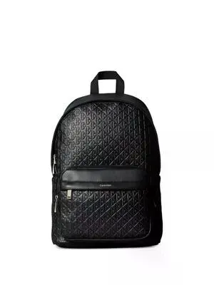 Calvin Klein Embossed Monogram Backpack - Black