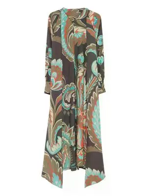 Etro Floral Print Dress - Brown