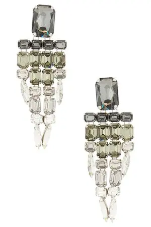AREA Ombre Crystal Chandelier Earrings