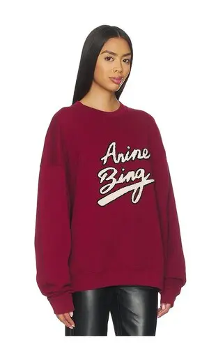 ANINE BING Miles Chenille Sweatshirt - Cabernet