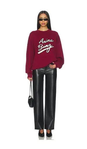 ANINE BING Miles Chenille Sweatshirt - Cabernet