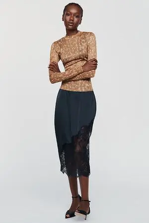 L*Space Shimmer Long-sleeve Mock-neck Top
