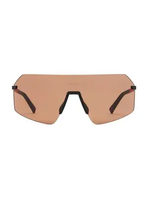 Prada Shield Sunglasses - Black & Solid Brown