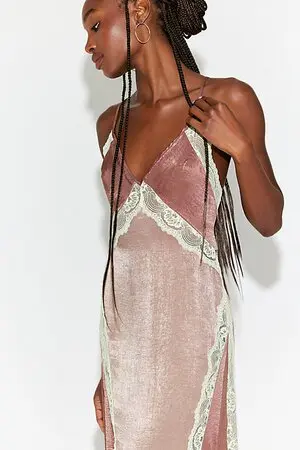 Free People Some Kind Of Love Maxi Slip - Mink Combo