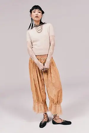 Free People Forever Young Burnout Pants - Desert Mist Combo