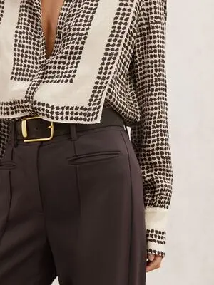REISS Harper Tile-print Bib Shirt