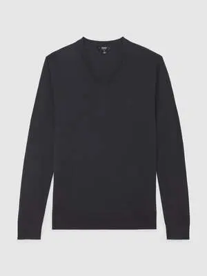 REISS Earl Merino Wool V-neck Jumper