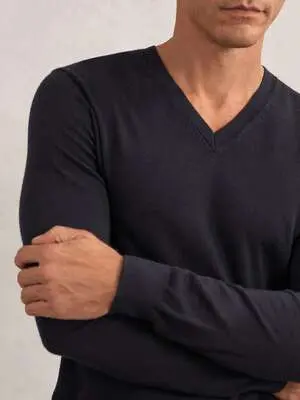 REISS Earl Merino Wool V-neck Jumper