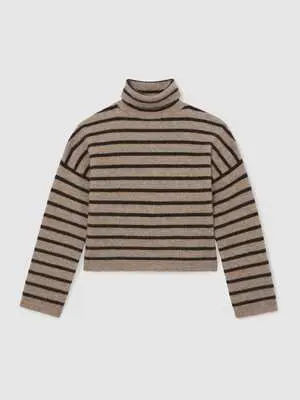 REISS Wynn Stripe Roll-neck Jumper