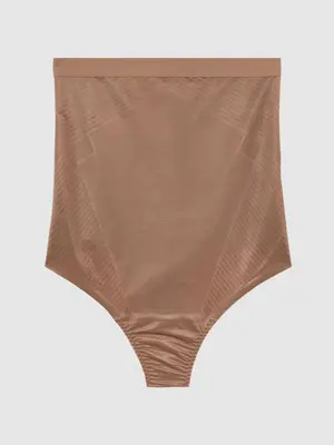 Spanx High Waisted Thong - Cafe Au Lait Brown Nude