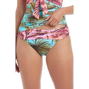 ROD BEATTIE Foldover Hipster Bikini Bottom - Teal Multi
