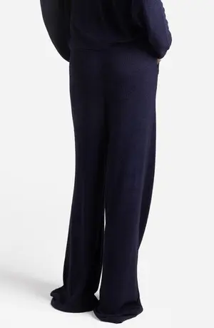 SUNDAY CITIZEN Wide Leg Knit Pants - Maritime Blue