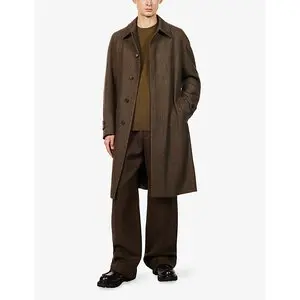 Corneliani Herringbone Belted Cashmere Overcoat