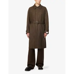 Corneliani Herringbone Belted Cashmere Overcoat