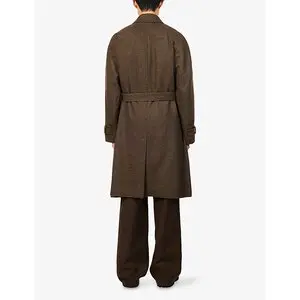 Corneliani Herringbone Belted Cashmere Overcoat