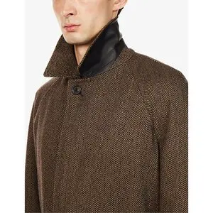 Corneliani Herringbone Belted Cashmere Overcoat