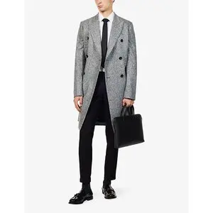 Paul Smith Speckled Double-breasted Wool Overcoat