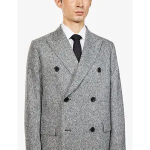Paul Smith Speckled Double-breasted Wool Overcoat