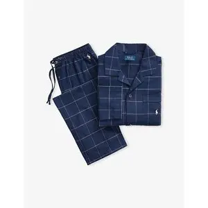 Ralph Lauren Logo-embroidered Checked Cotton-flannel Pyjamas - Window Pane Plaid
