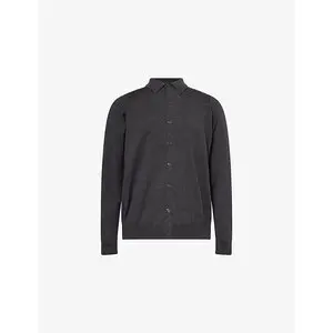 John Smedley Buttoned Knitted Merino-wool Jacket - Charcoal
