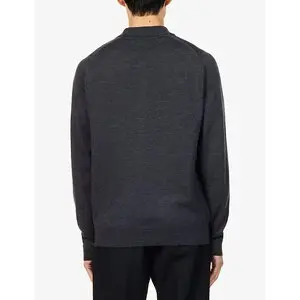 John Smedley Buttoned Knitted Merino-wool Jacket - Charcoal