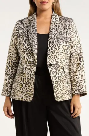 TAHARI ASL Leopard Metallic Blazer