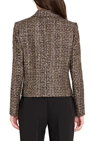TAHARI ASL Metallic Bouclé Crop Jacket