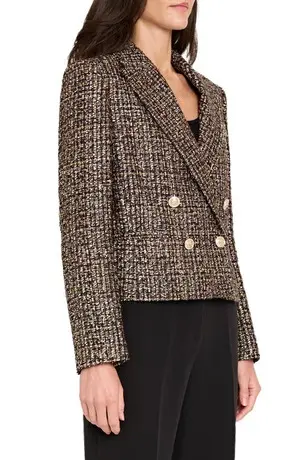TAHARI ASL Metallic Bouclé Crop Jacket