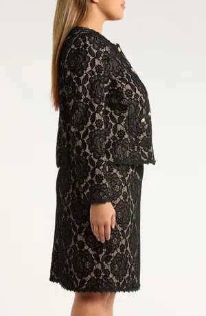 TAHARI ASL Bonded Lace Jacket