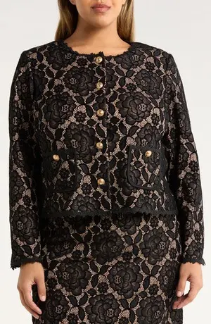 TAHARI ASL Bonded Lace Jacket