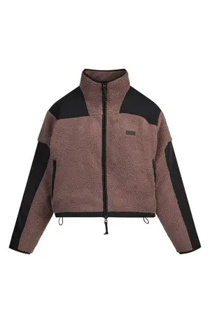 SKIMS Faux Shearling Zip Jacket - Umber