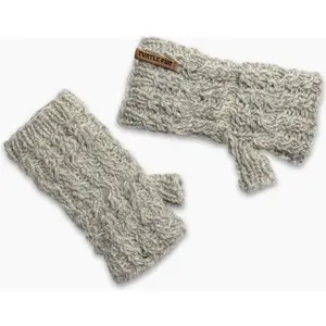 Turtle Fur Mika Wool Fingerless Mittens - Smoke Heather