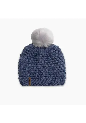 Turtle Fur Snowfall Pom Slouch Beanie Slate