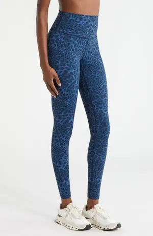 MPG Print Sculpt Leggings - Navy Blazer Leopard