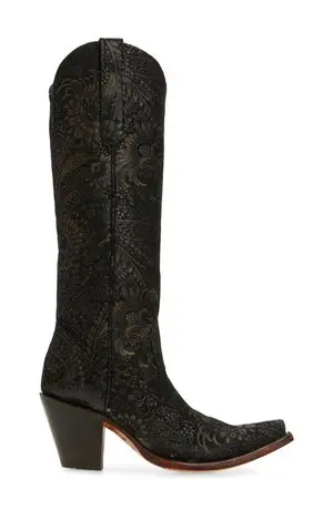 CORRAL Floral Knee High Western Boot