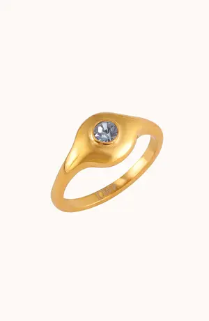 JOIANA JEWELRY Stone Pinky Ring - Light Sapphire/gold